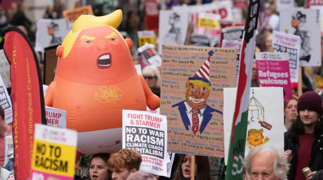 British Protesters Say ‘No to Racism, No to Trump’